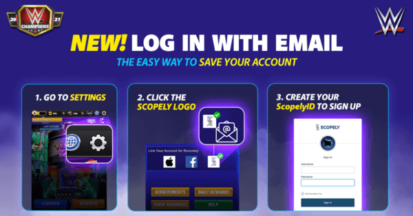 NEW: Login with your Email – WWE Champions