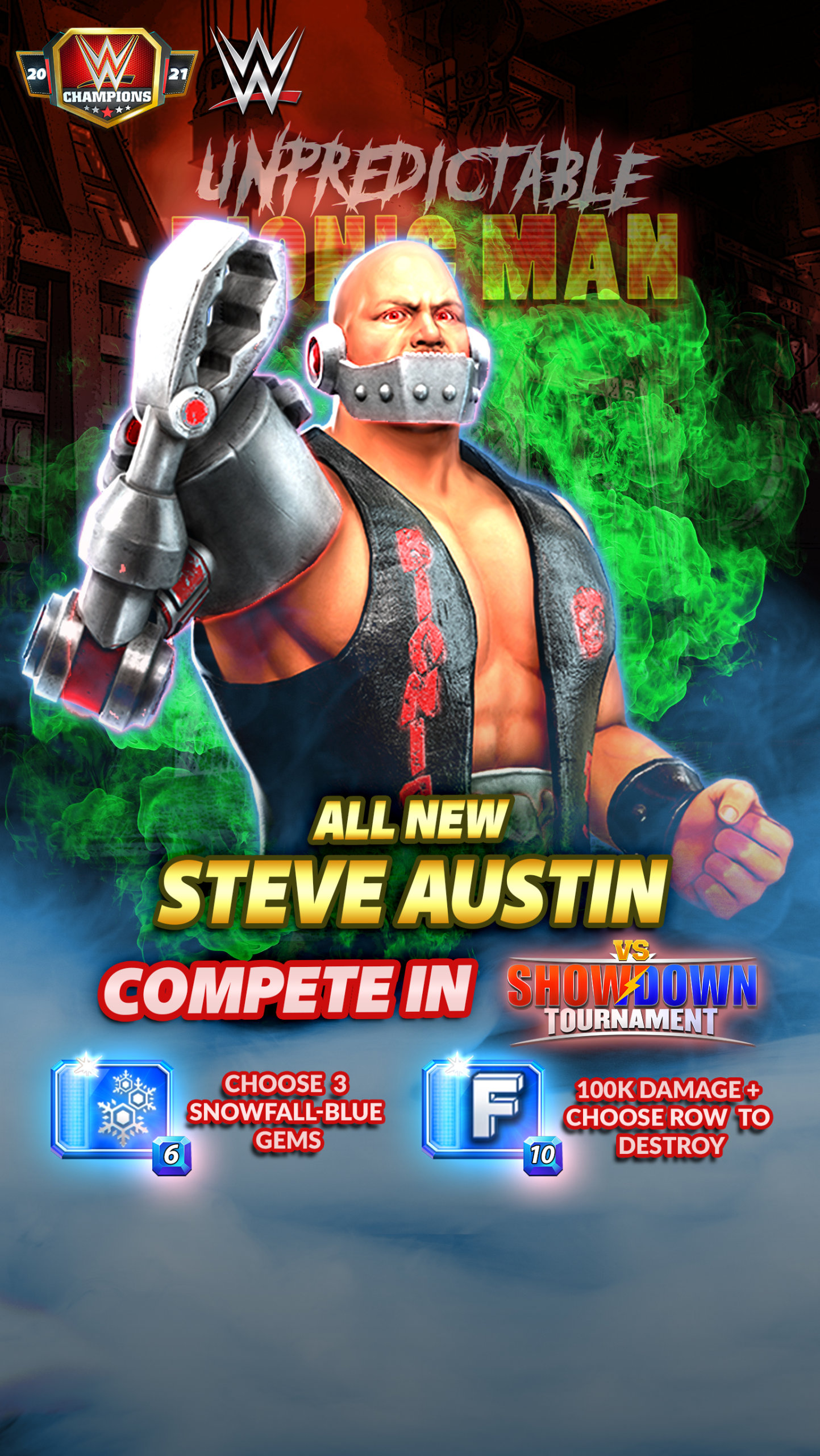 Steve Austin “Unpredictable Bionic Man” Debut – WWE Champions